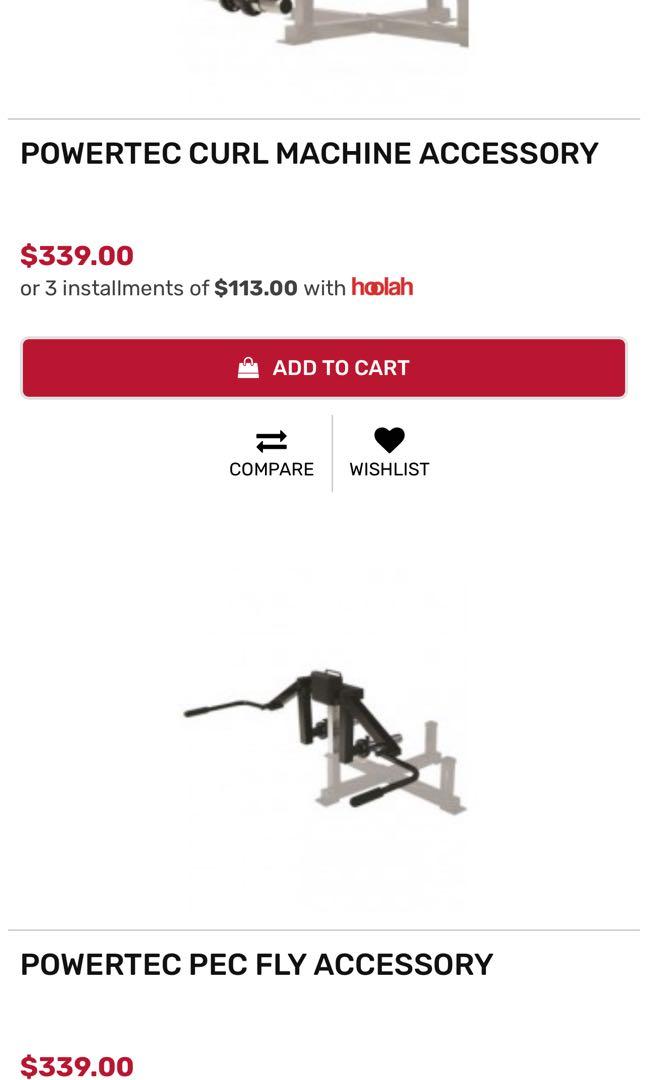 PowerTec Bicep Curl Machine & Chest Fly Attachment, Sports Equipment ...