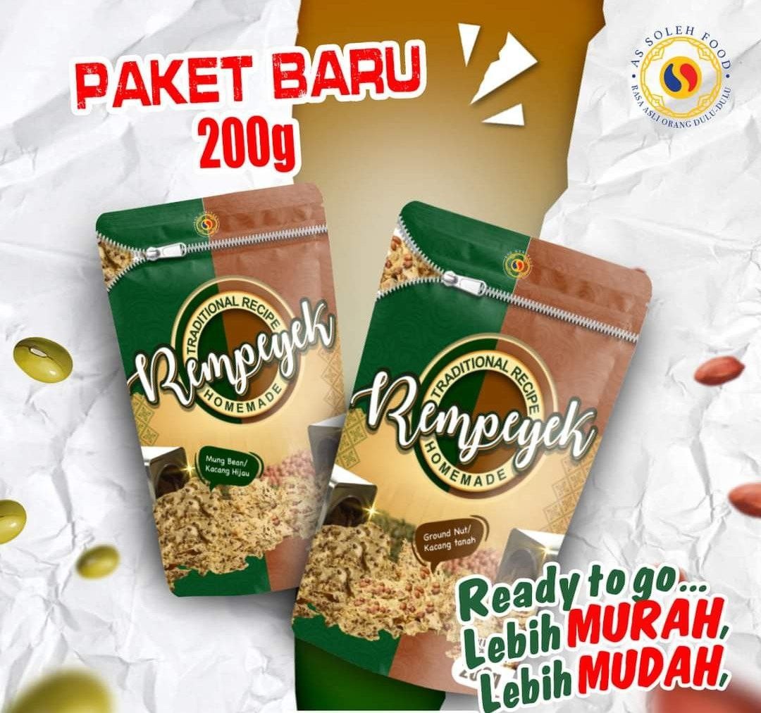 REMPEYEK / TUMPI 1 packet 200G (Ziplock packaging) -green bean (tumpi ...