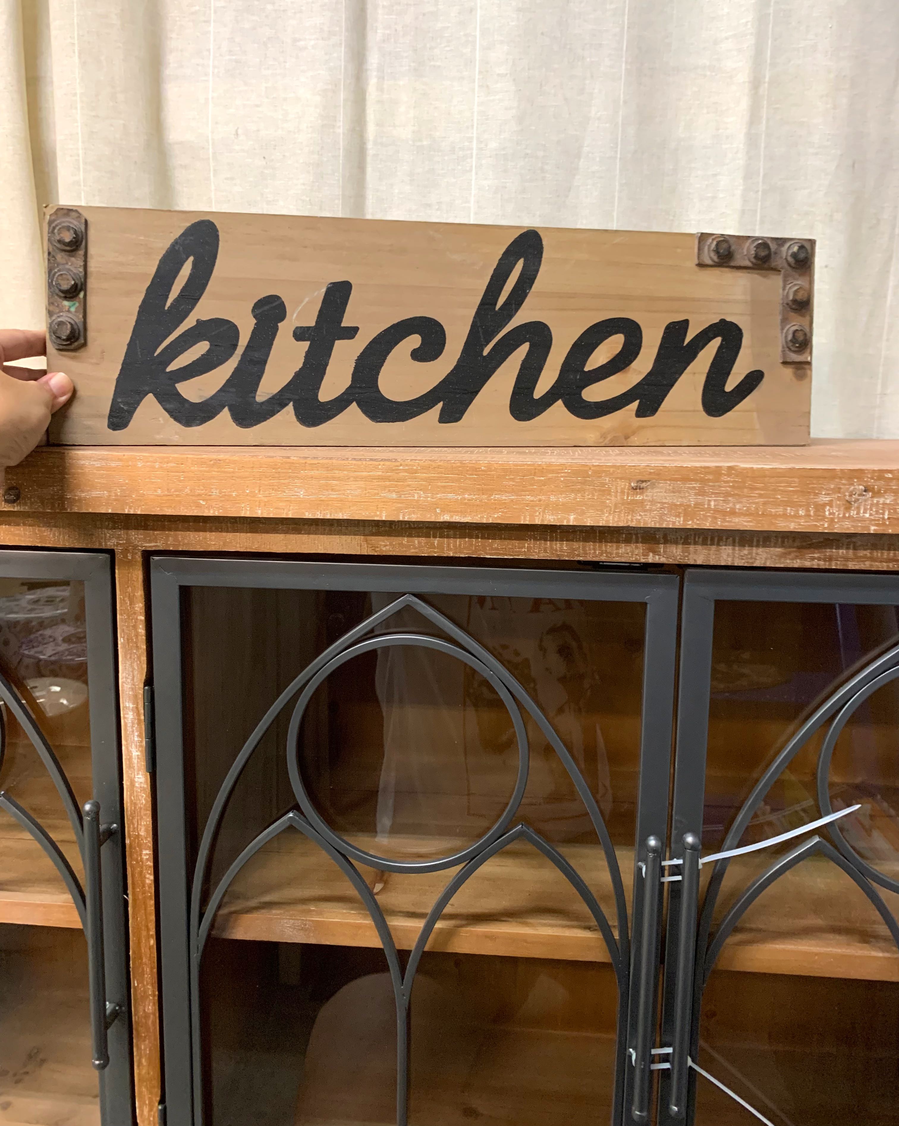 Rustic wooden kitchen wall plaque signage, Furniture & Home Living ...