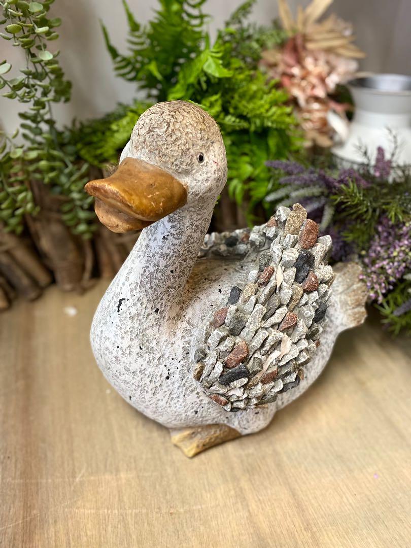 Sold separately- pouting stones duck garden decor, Furniture & Home ...