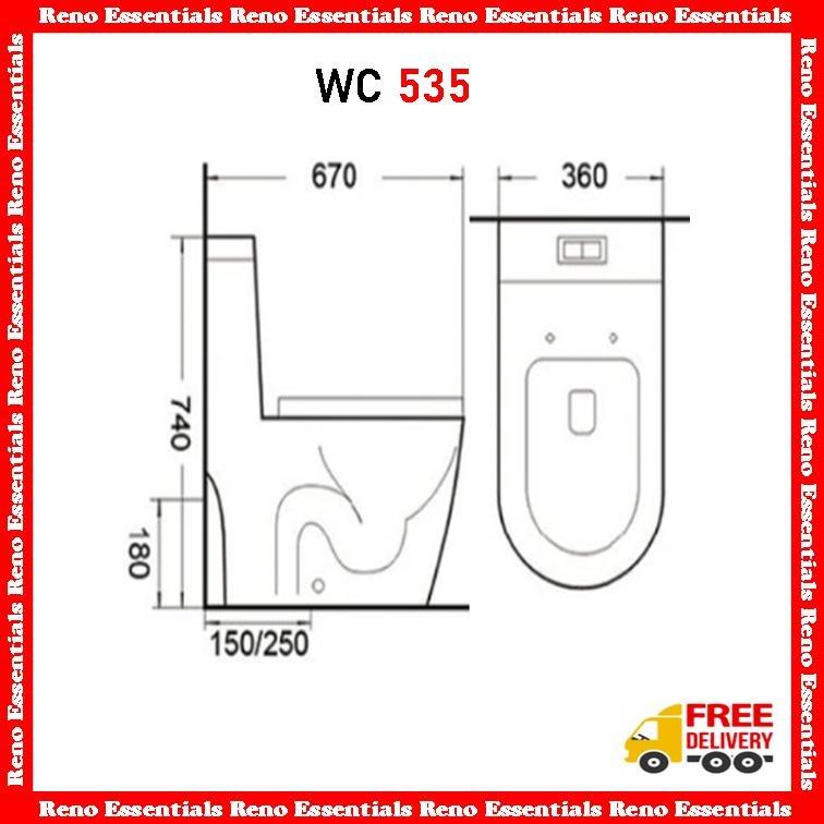 Tiara toilet bowl // Rimless WC 535, Furniture & Home Living, Bathroom ...