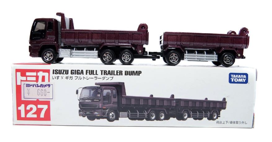 TOMY Tomica No.127 ISUZU 鈴木 GIGA FULL TRALER DUMP 日版 長車 絕版, 興趣及遊戲, 玩具 ...