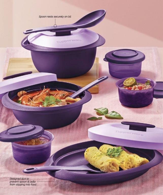 Tupperware Purple Royale Petit Serveware Set, Furniture & Home Living ...