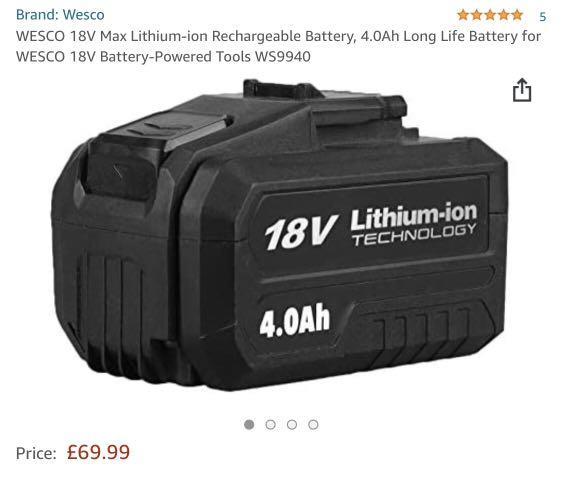 Wesco 5.0 out of 5 stars 5 Reviews WESCO 18V Max Lithium-ion ...