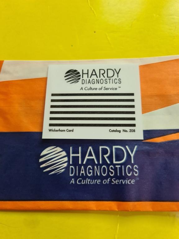 Wickerham Card, Z08, Hardy Diagnostics, Turbidity, McFarland Standard ...