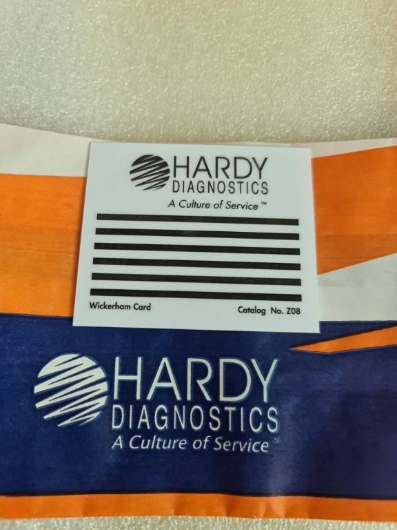 Wickerham Card, Z08, Hardy Diagnostics, Turbidity, McFarland Standard ...