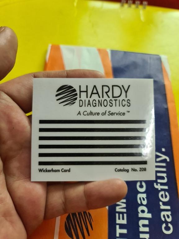 Wickerham Card, Z08, Hardy Diagnostics, Turbidity, McFarland Standard ...