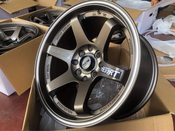 15” TE37 RT Stance Rigid Tune Bronze mags 4Holes pcd 100-114 width x8 ...