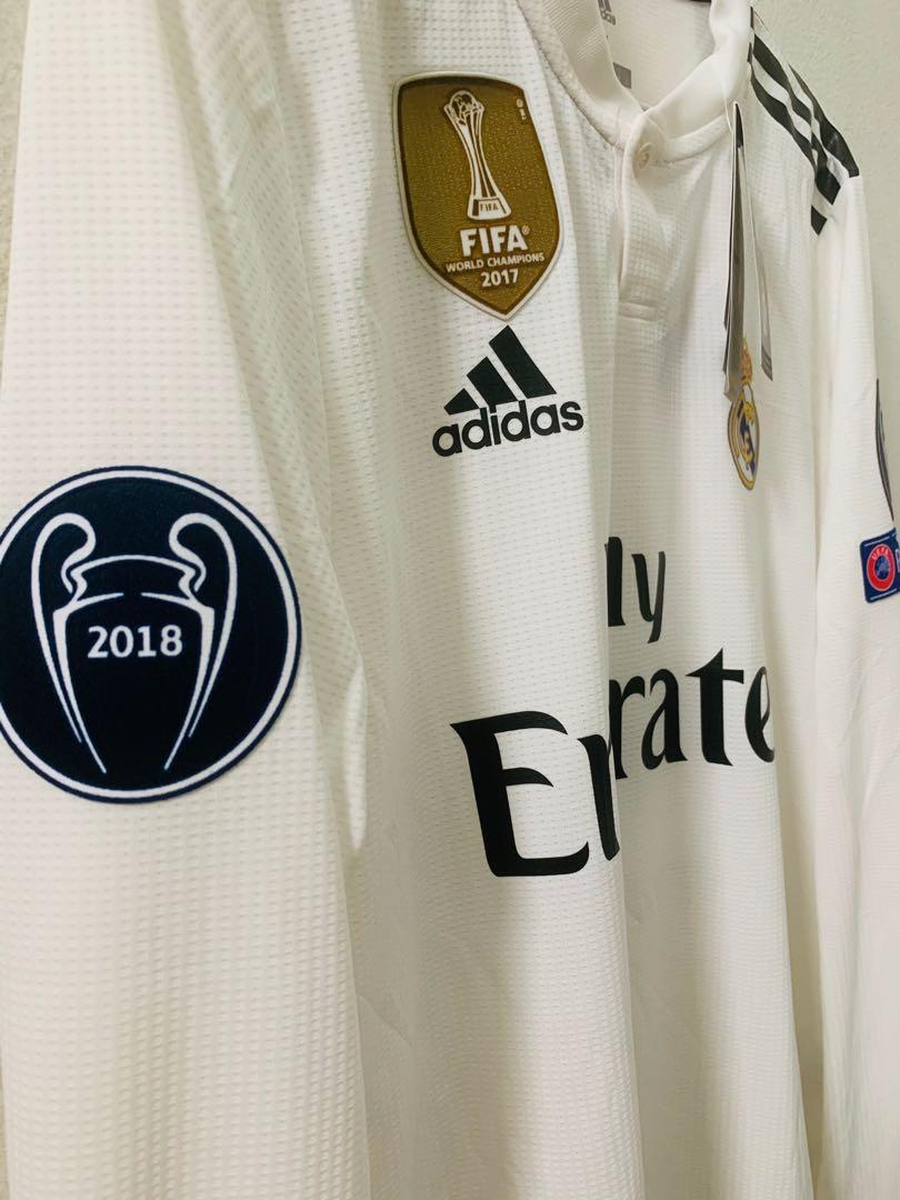 18/19 Real Madrid Ucl Home Authentic Kit Ramos #4 (BNWT) Fifa Gold, Men ...