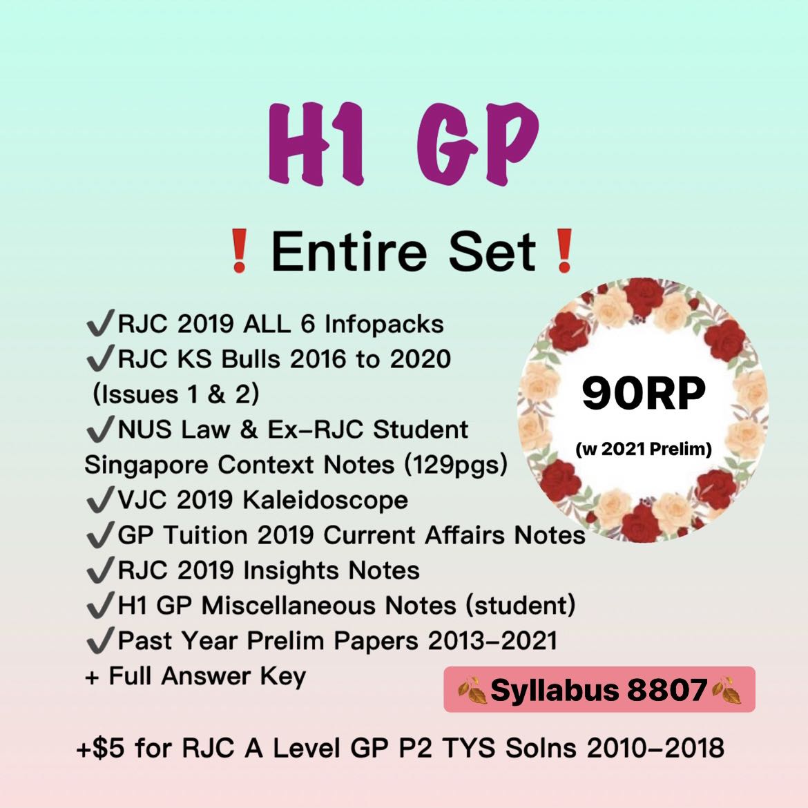 (2022) 90RP ALL $20 | H1 GP General Paper JC A Level O Level Notes ...