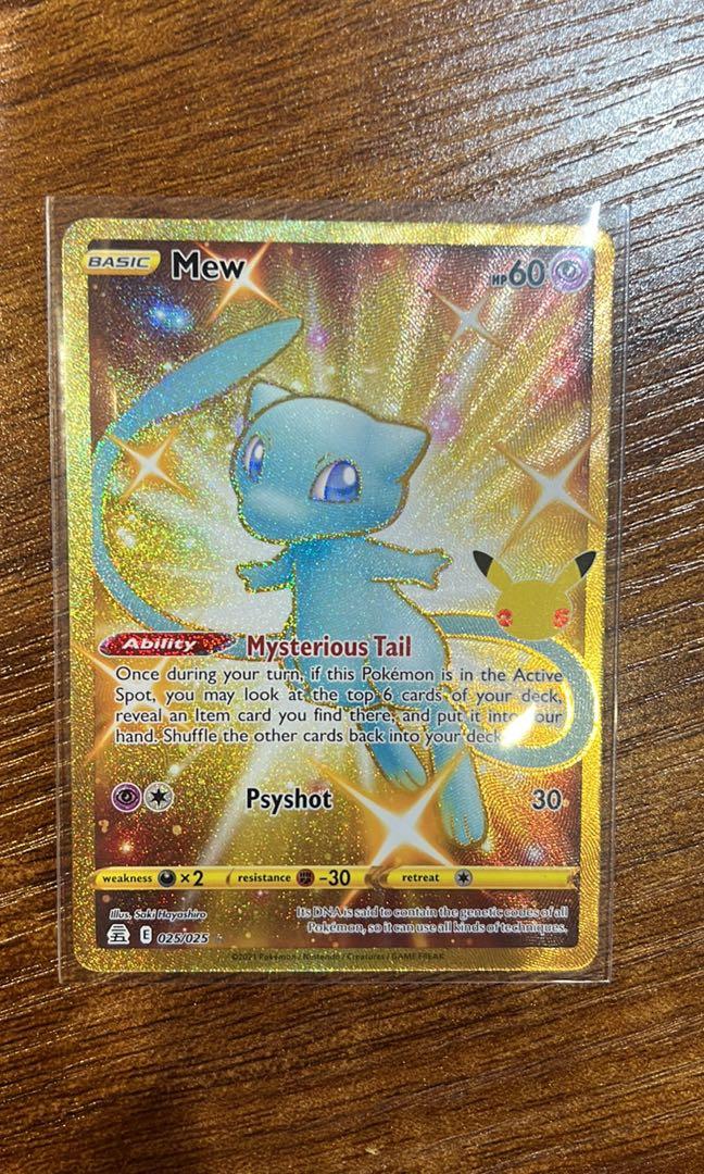 25th celebration gold mew Ptcg, 興趣及遊戲, 玩具 & 遊戲類 - Carousell