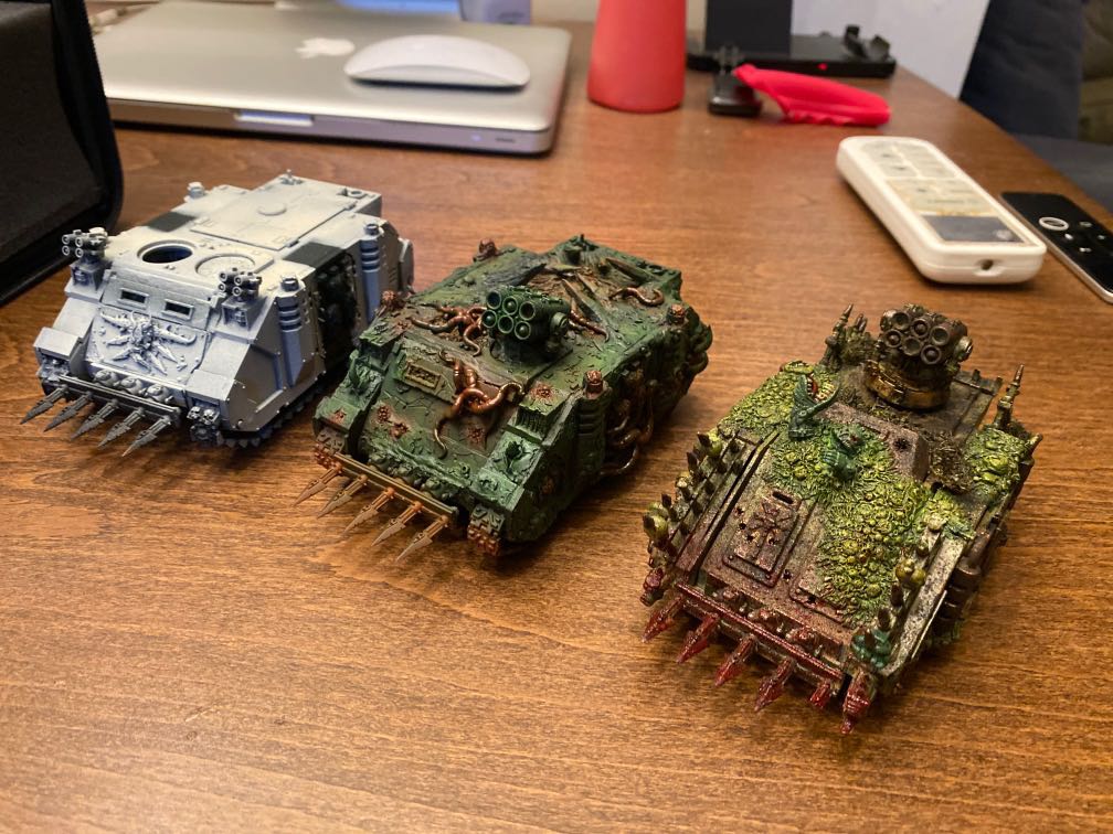 40K Death Guard Rhinos X3, Hobbies & Toys, Toys & Games on Carousell
