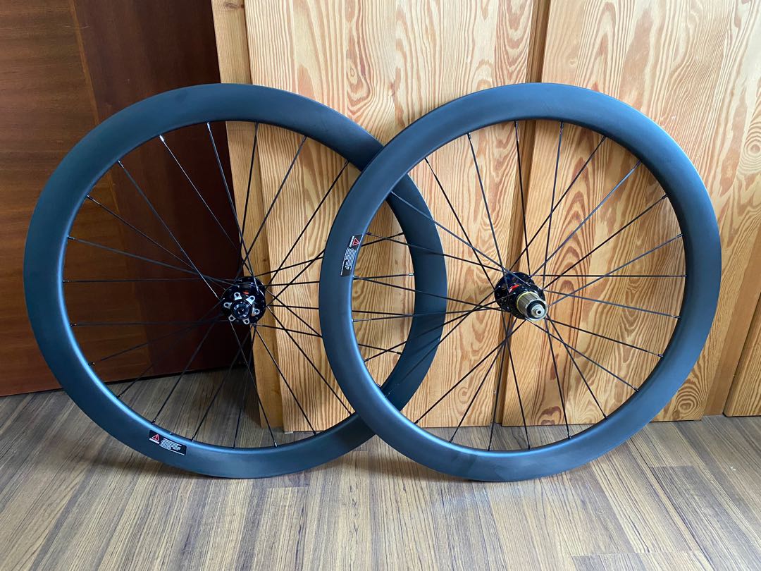 Carbon wheelset disc brake clincher 700c road bike, Sports Equipment ...