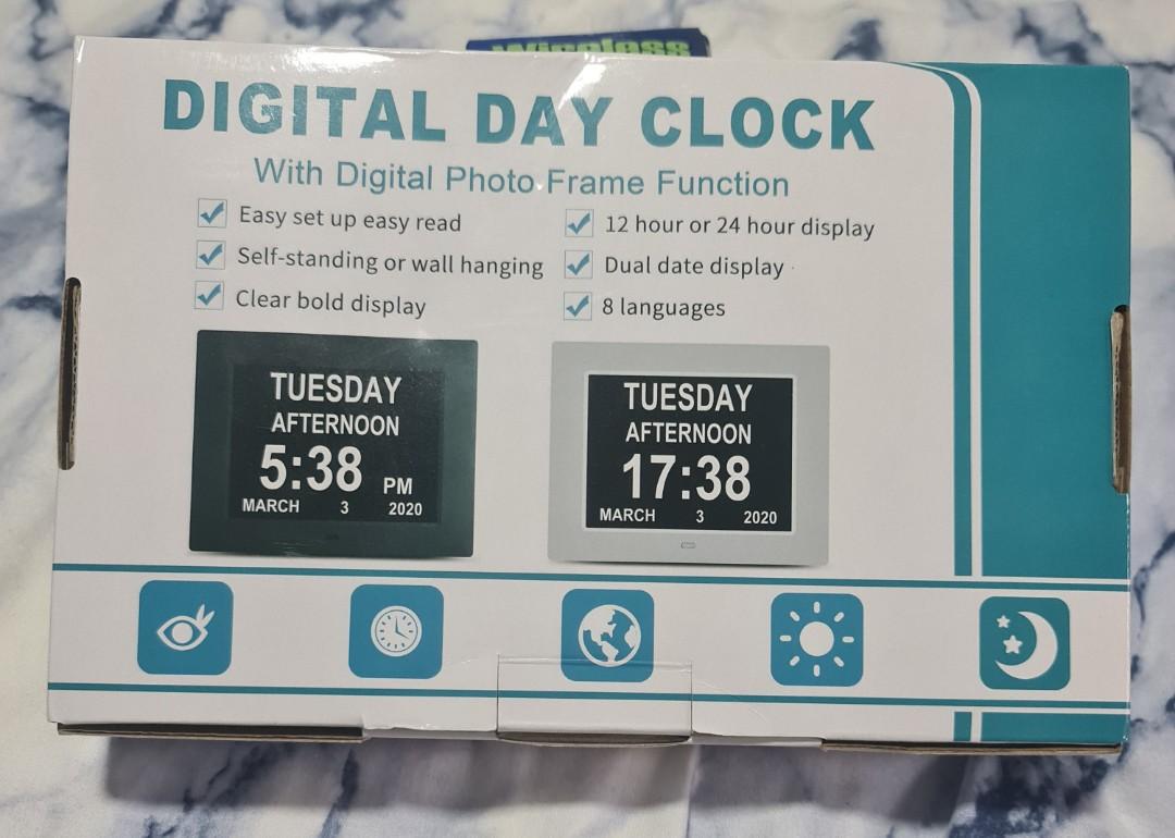7" TMC DEMENTIA DIGITAL CLOCK WITH PHOTO FRAME FUNCTION, Furniture ...