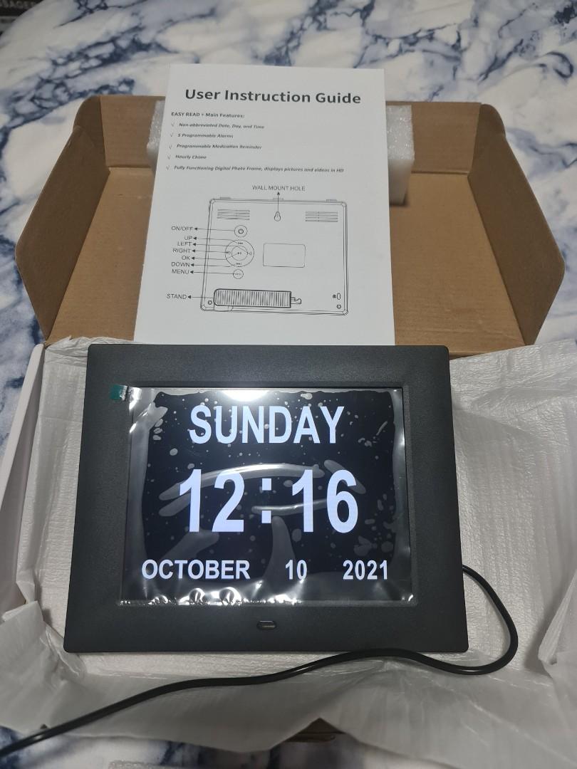 7" TMC DEMENTIA DIGITAL CLOCK WITH PHOTO FRAME FUNCTION, Furniture ...