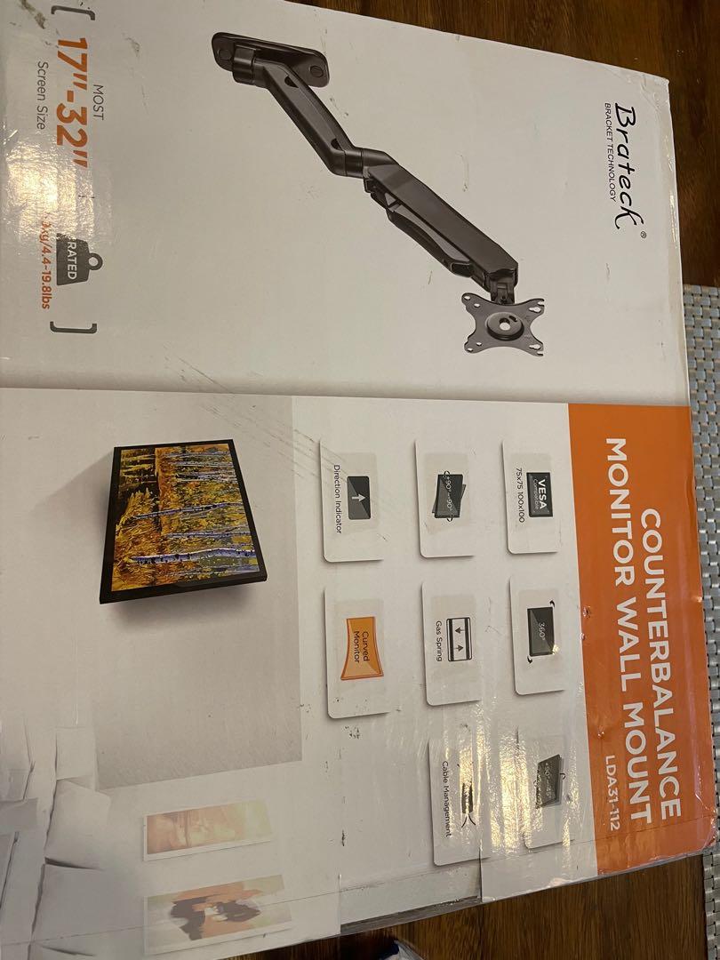 Bratech monitor arm wall mount, Computers & Tech, Parts & Accessories ...