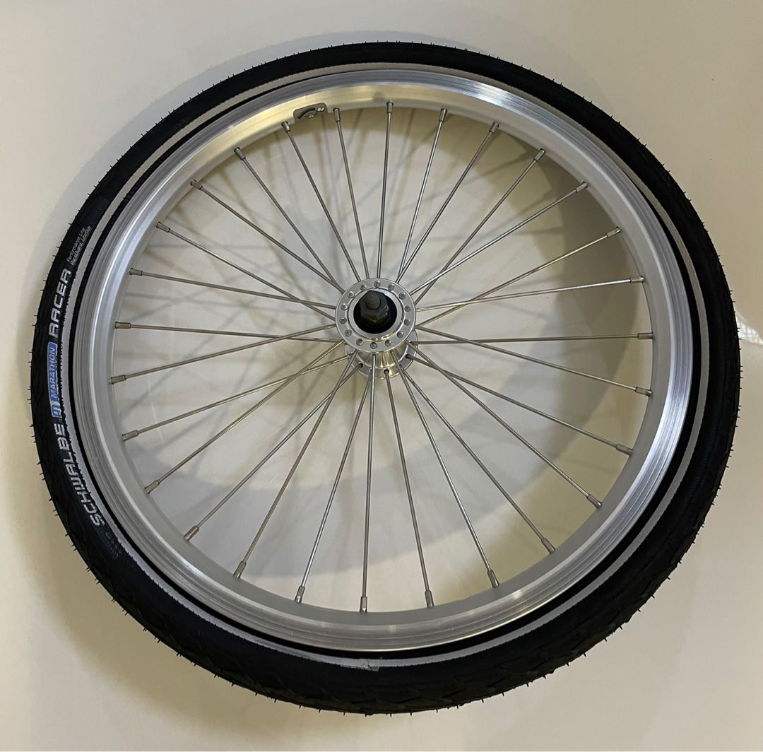 Brompton original front wheel (silver), Sports Equipment, Bicycles ...