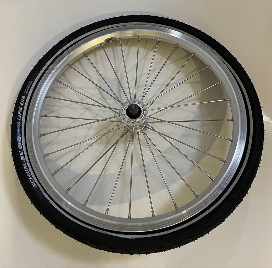 Brompton original front wheel (silver), Sports Equipment, Bicycles ...