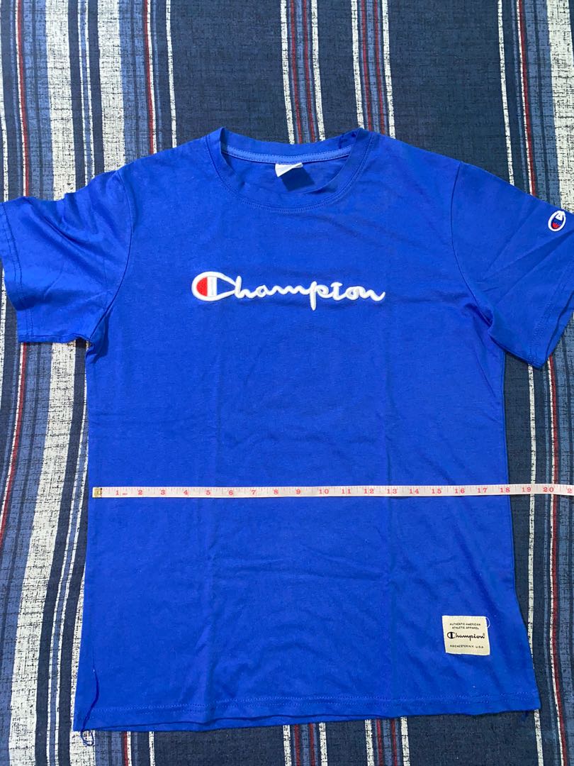 Champion Blue Shirt, Men's Fashion, Tops & Sets, Tshirts & Polo Shirts ...