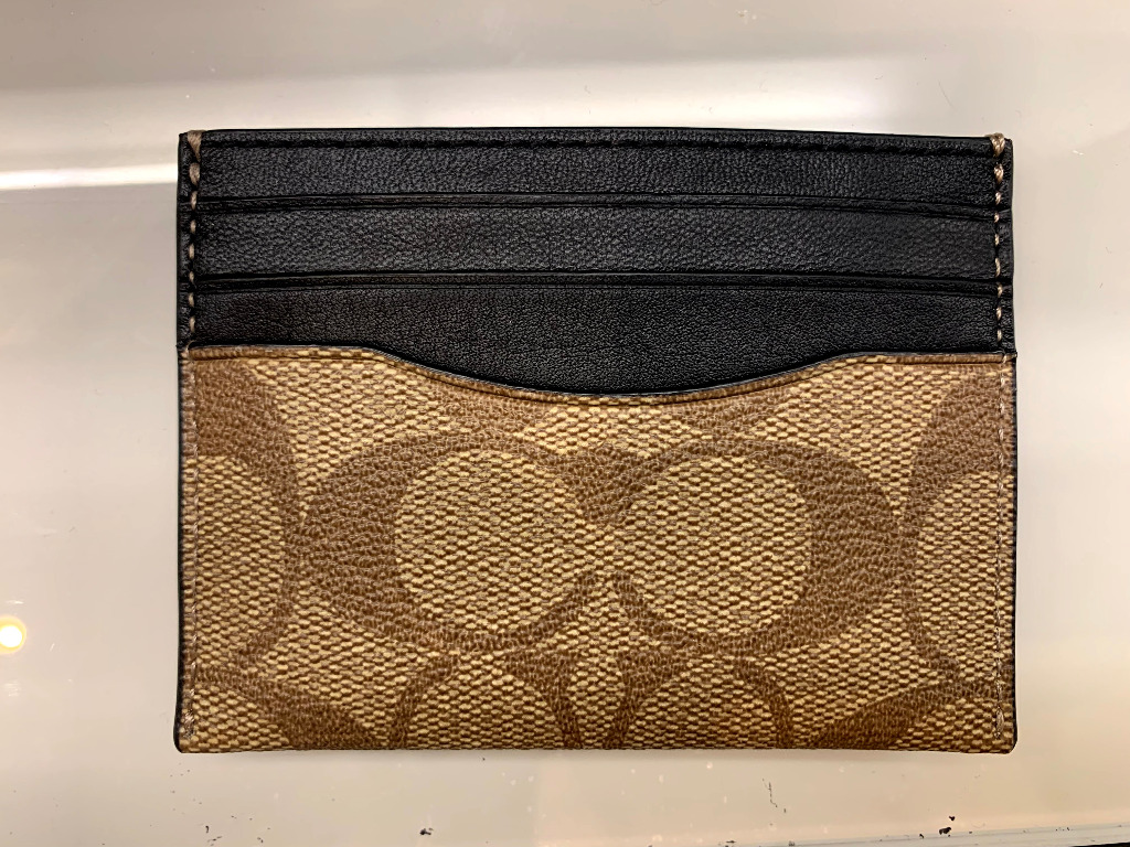 Coach Slim ID Card Case In Signature Canvas, Women's Fashion, Bags ...