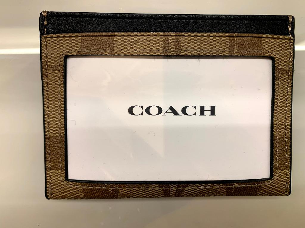 Coach Slim ID Card Case In Signature Canvas, Women's Fashion, Bags ...