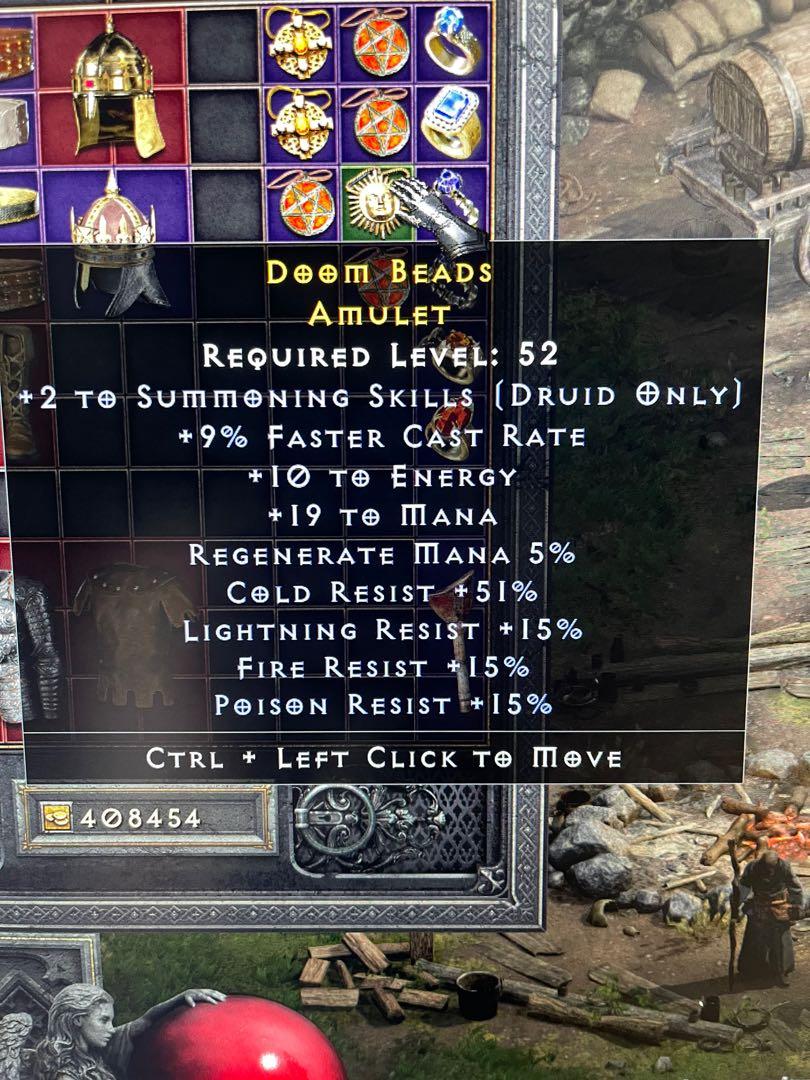 Diablo 2 Resurrected D2R Druid Amulet, Video Gaming, Gaming Accessories ...