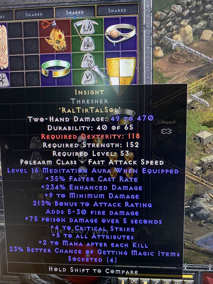 Diablo 2 Resurrected Insight Thresher, Video Gaming, Gaming Accessories ...