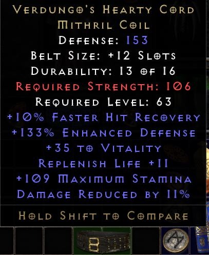 diablo 2 verdungo belt, Video Gaming, Gaming Accessories, In-Game ...