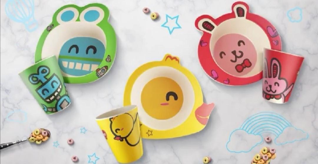 Dugro Bamboo Fibre Bowl & Cup Set, Babies & Kids, Nursing & Feeding ...
