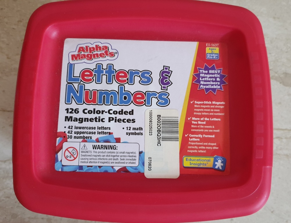 Educational Insights Letters and numbers magnetic color-coded, Hobbies ...