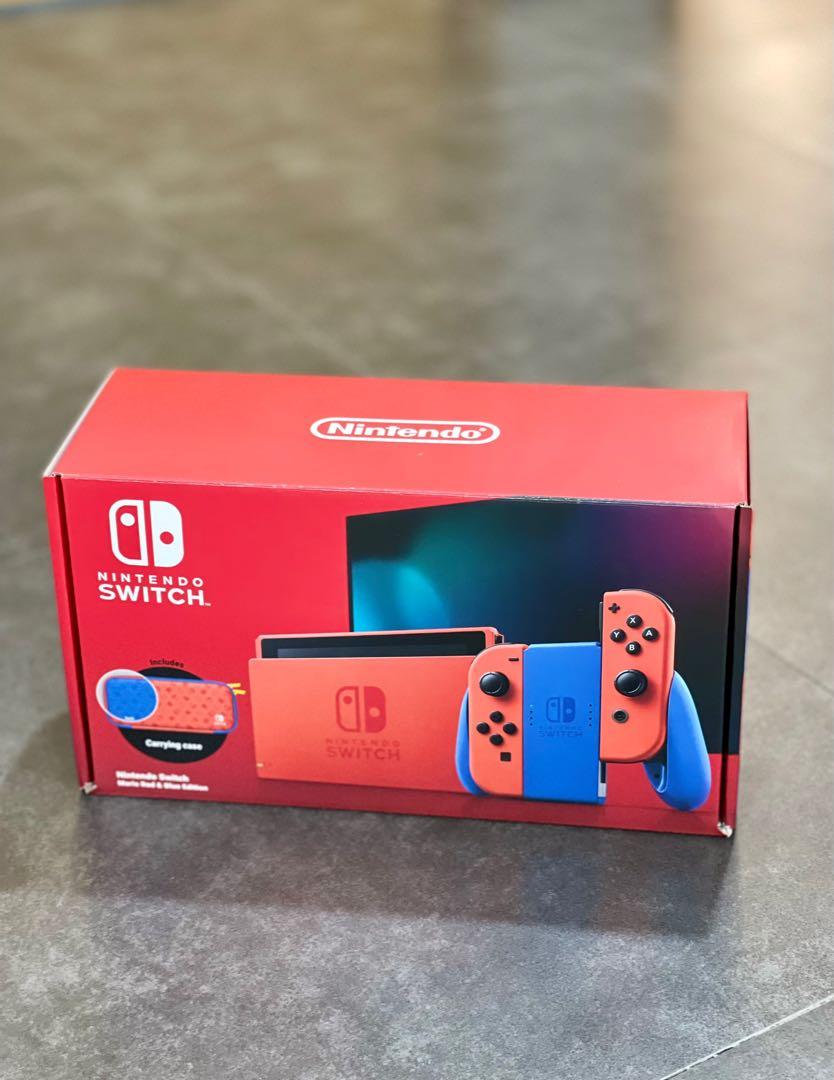 Nintendo Switch Mario Red and Blue Limited Edition, Video Gaming, Video ...