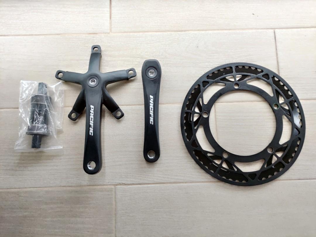 Pacific Tapered Square crank set 56t chain ring bottom bracket, Sports ...