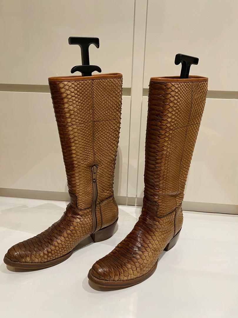 Prada genuine snake skin knee boots, Women's Fashion, Footwear, Boots ...
