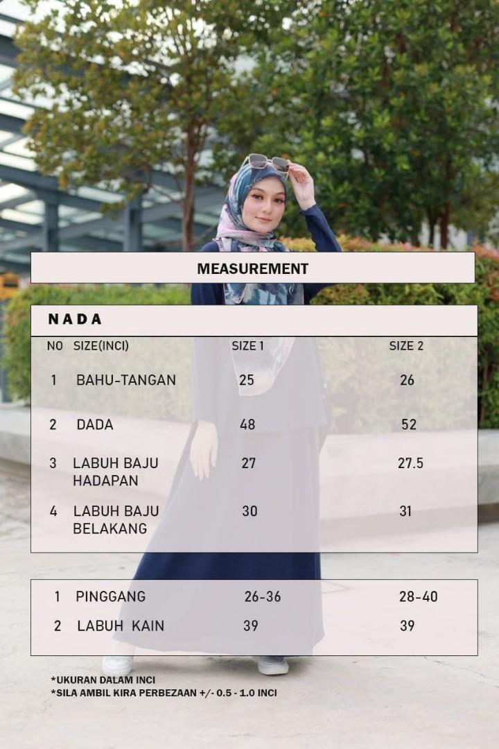 Preorder Nada Suit, Women's Fashion, Muslimah Fashion, Baju Kurung ...