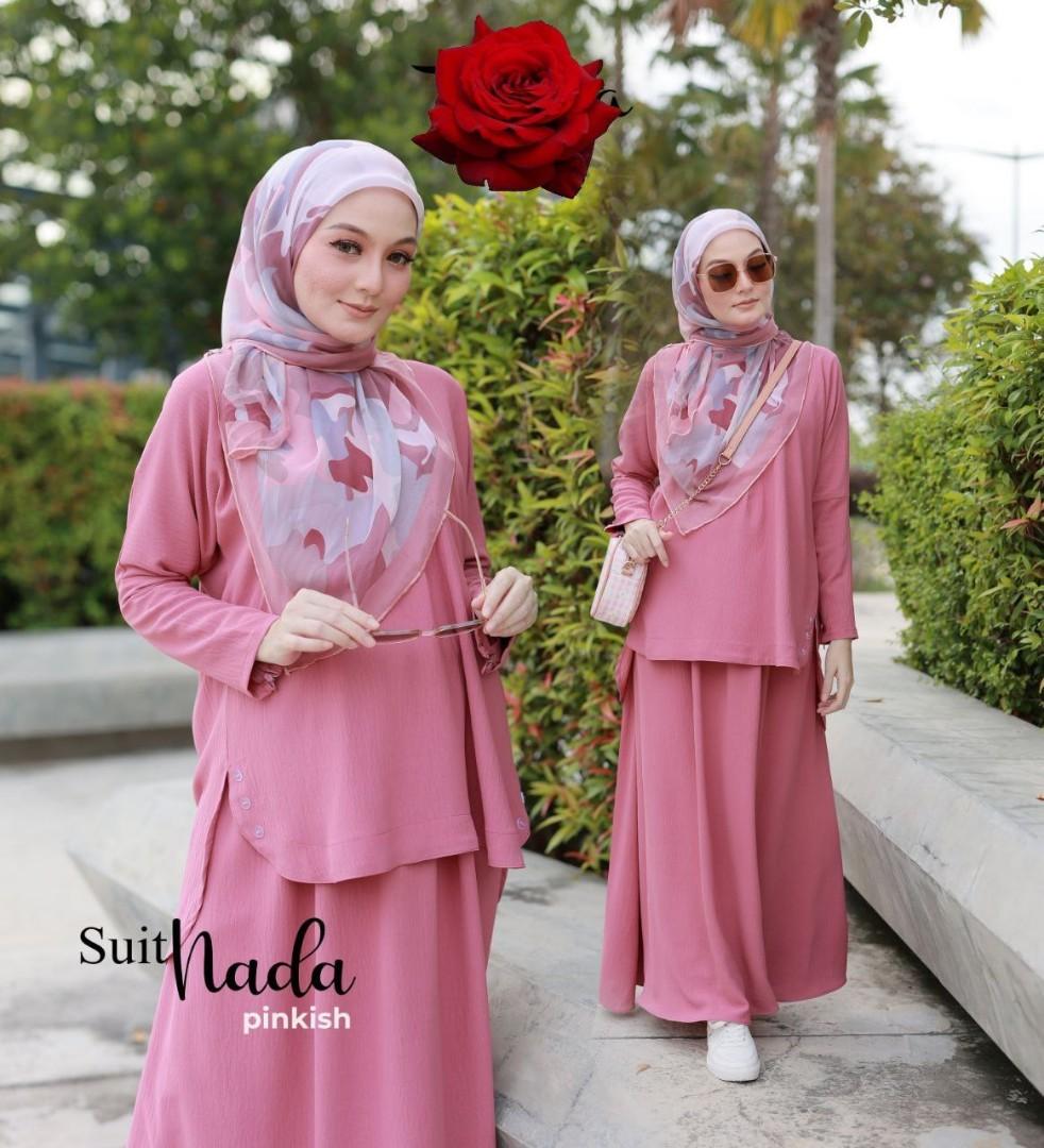 Preorder Nada Suit, Women's Fashion, Muslimah Fashion, Baju Kurung ...