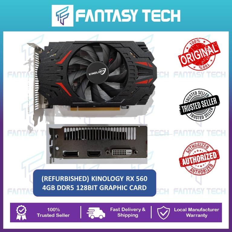 (REFURBISHED) KINOLOGY RX 560 4GB DDR5 128BIT GRAPHIC CARD RX560 ...