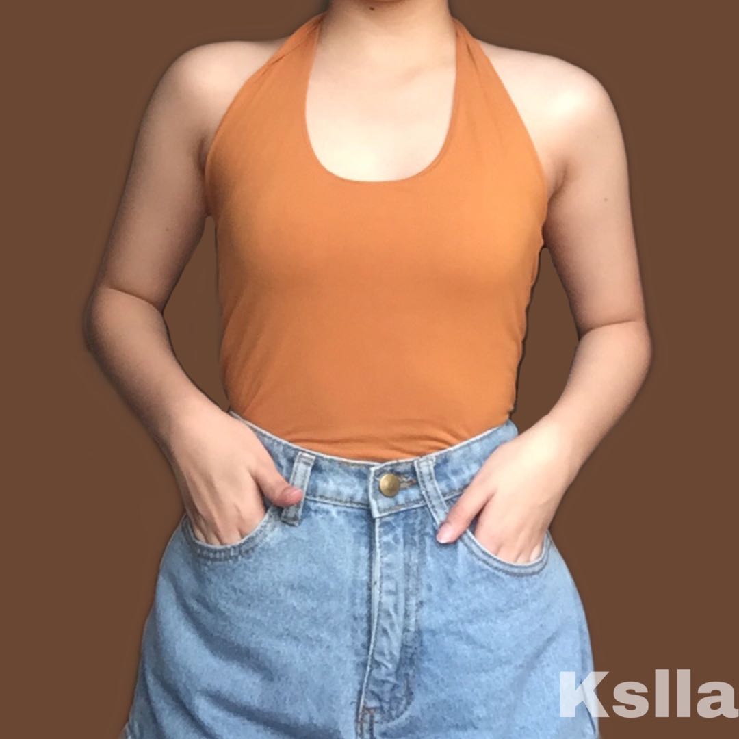 Rust Cropt Top, Women's Fashion, Tops, Sleeveless on Carousell