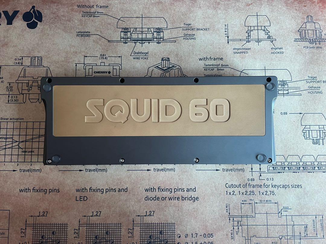 Squid 60 custom mechanical keyboard grey wkl layout gmk keycap not ...