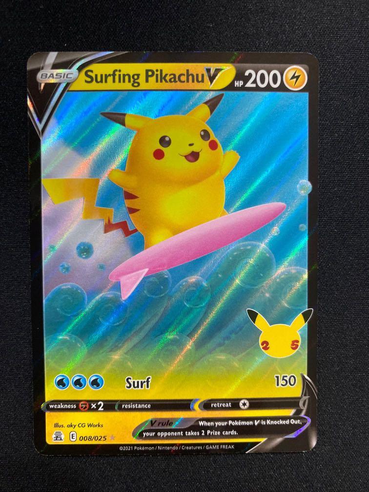 Surfing Pikachu V - 8/25 - Ultra Rare (Celebrations), Hobbies & Toys ...