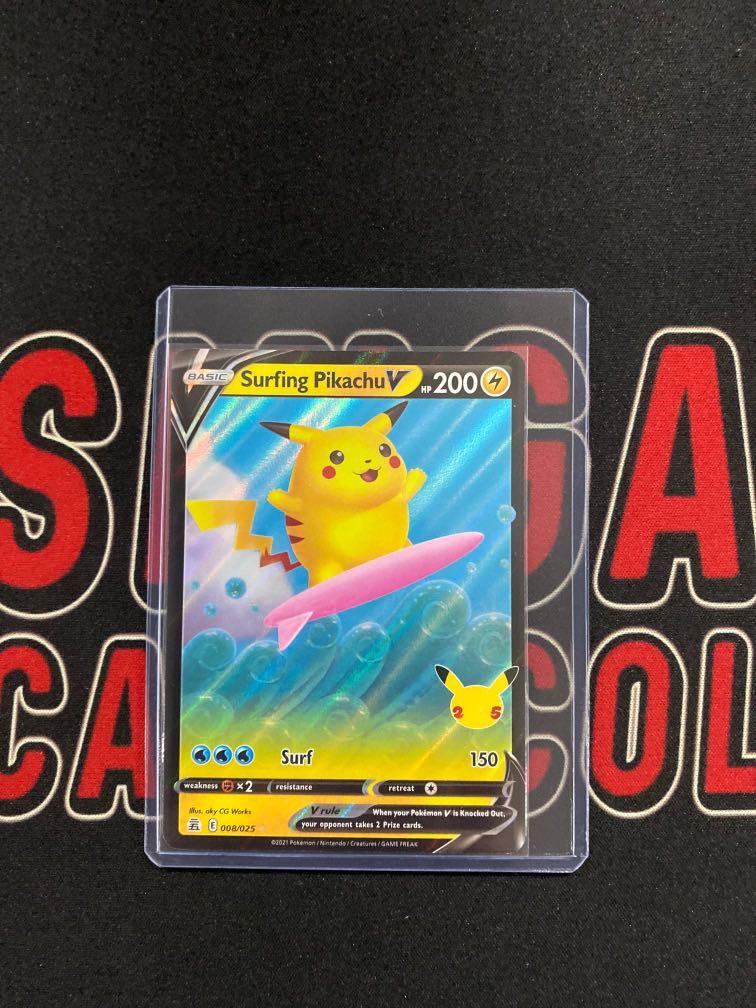 Surfing Pikachu V - 8/25 - Ultra Rare (Celebrations), Hobbies & Toys ...