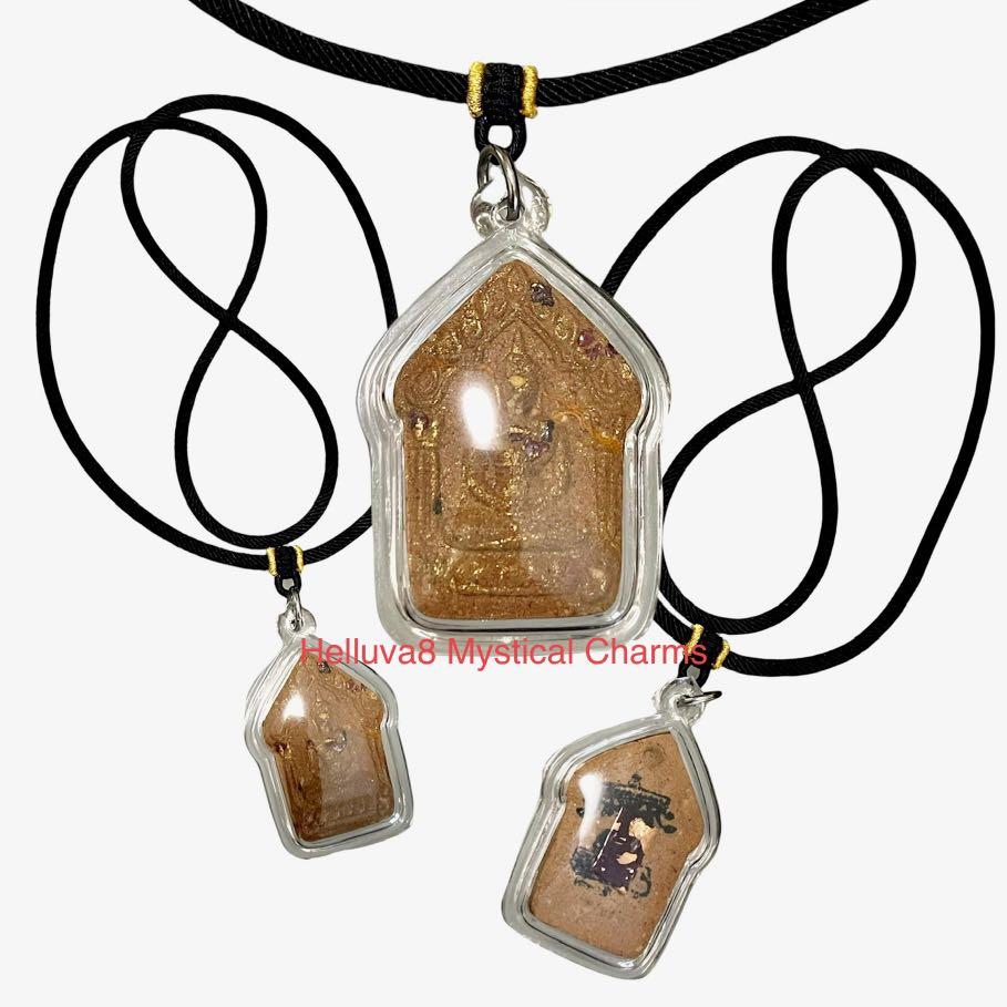 Thai Amulet Takrut 4mm Rope Necklace Chain Shown with Phra Khun Paen ...
