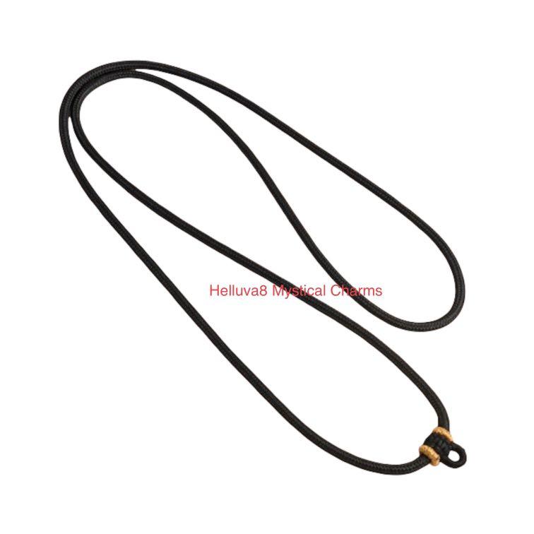 Thai Amulet Takrut 4mm Rope Necklace Chain Shown with Phra Khun Paen ...