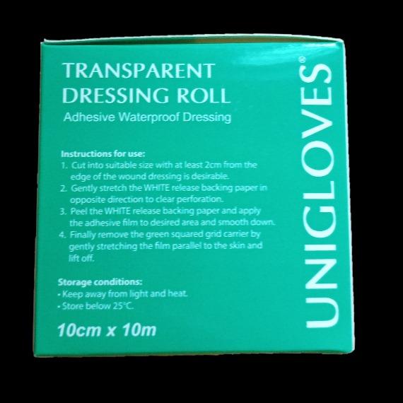 Unigloves Transparent Dressing Roll (Waterproof) 10cm x 10m, Health ...