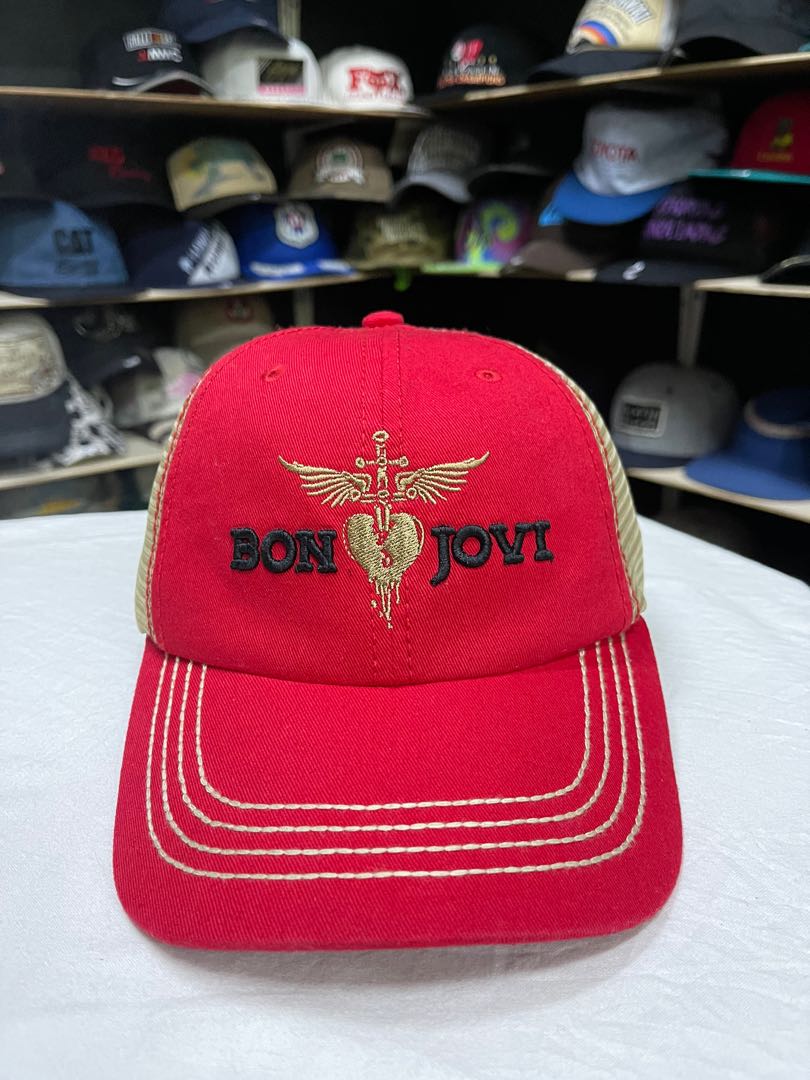 Vtg Bon Jovi Trucker Cap Velcro Back, Men's Fashion, Watches ...
