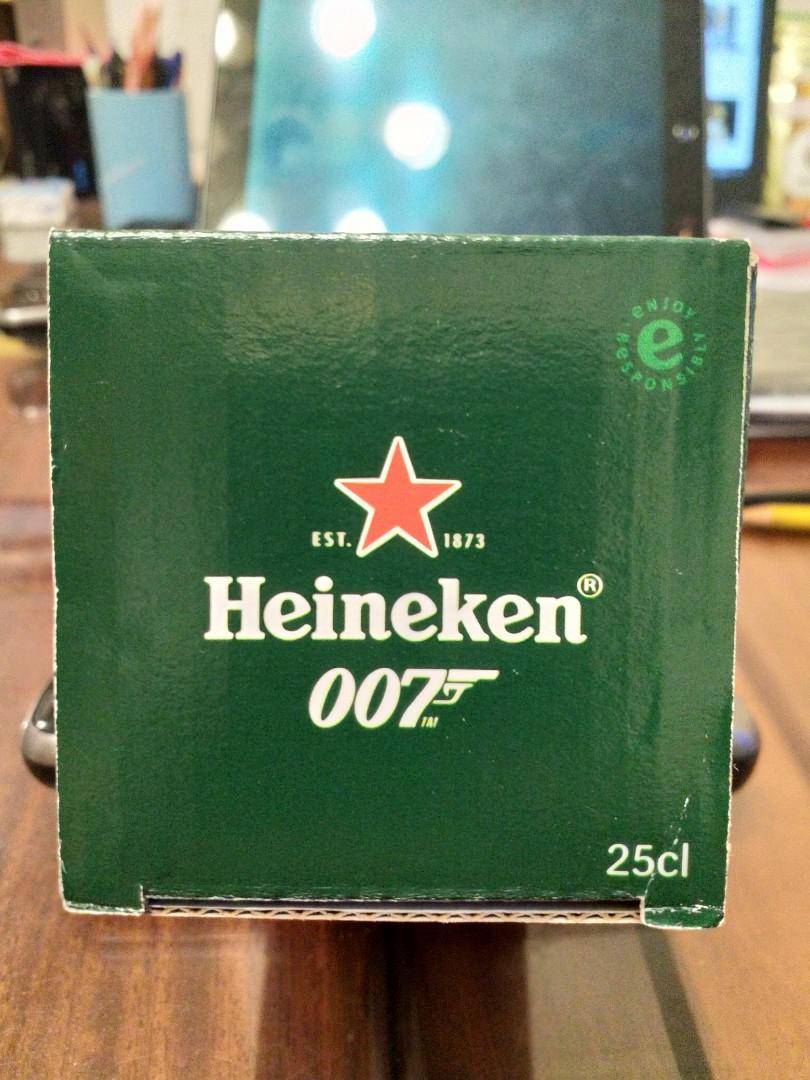 100%New Heineken James bond 007 紀念版 限量版 酒杯 啤酒杯 非 紅酒杯, 傢俬＆家居, 廚具和餐具, 廚水杯 ...