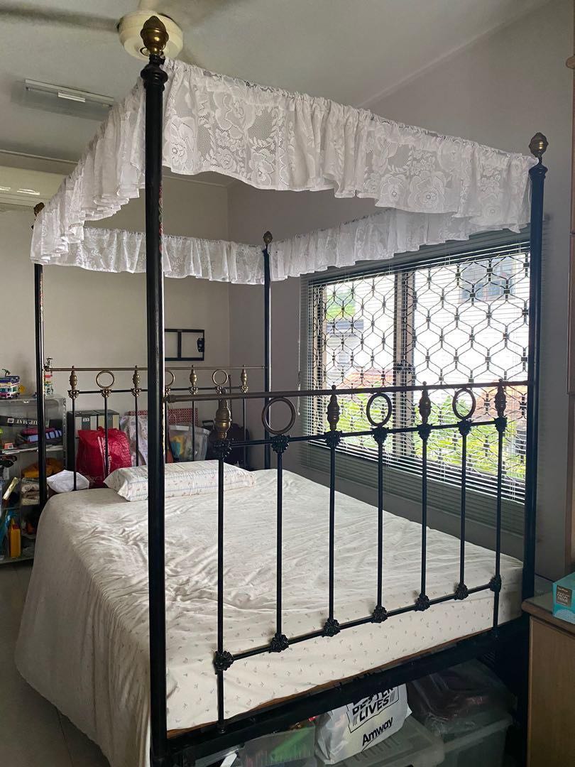 Antique Peranakan brass bed, Furniture & Home Living, Furniture, Bed ...