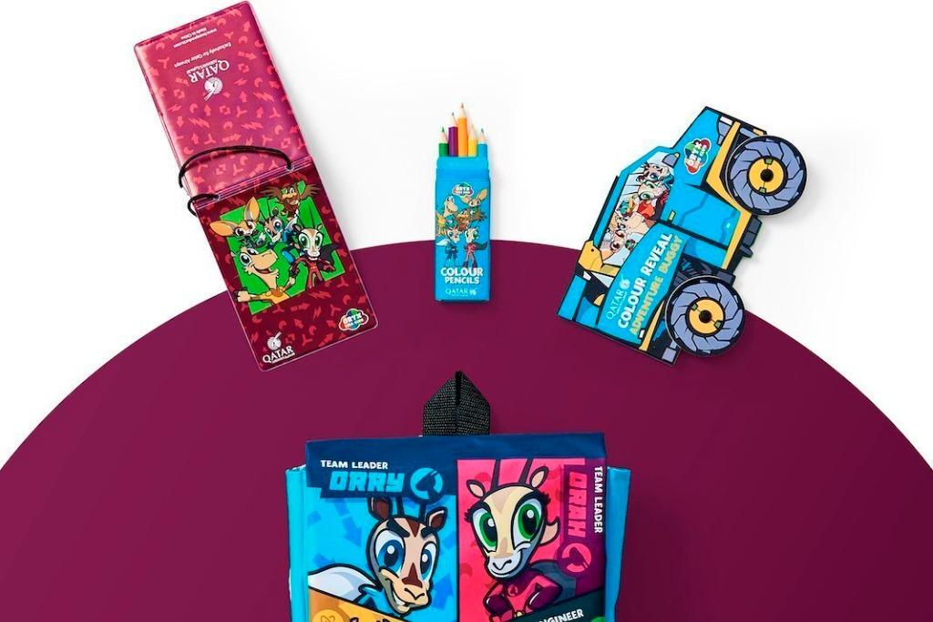 Brand new Qatar Airways Oryx Kids Club fun pack includes bag, notebook ...