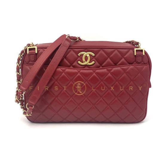 Chanel Red Lambskin Camera Bag GHW, Luxury, Bags & Wallets on Carousell