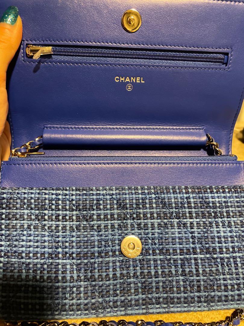 RARE Chanel WOC Blue tweed 2020, Luxury, Bags & Wallets on Carousell