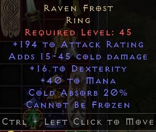 D2R | Diablo 2 Resurrected Raven Frost 194/16 Ring, Video Gaming ...